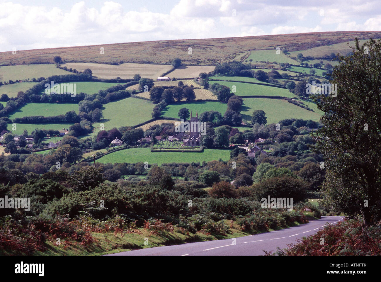widecombe view dartmoor national park devon west country england uk gb ...