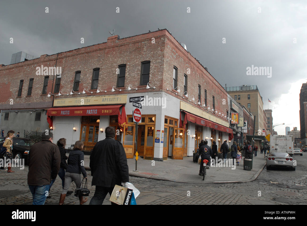 Pastis Restaurant in the trendy Meatpacking District in NYC Stock Photo ...