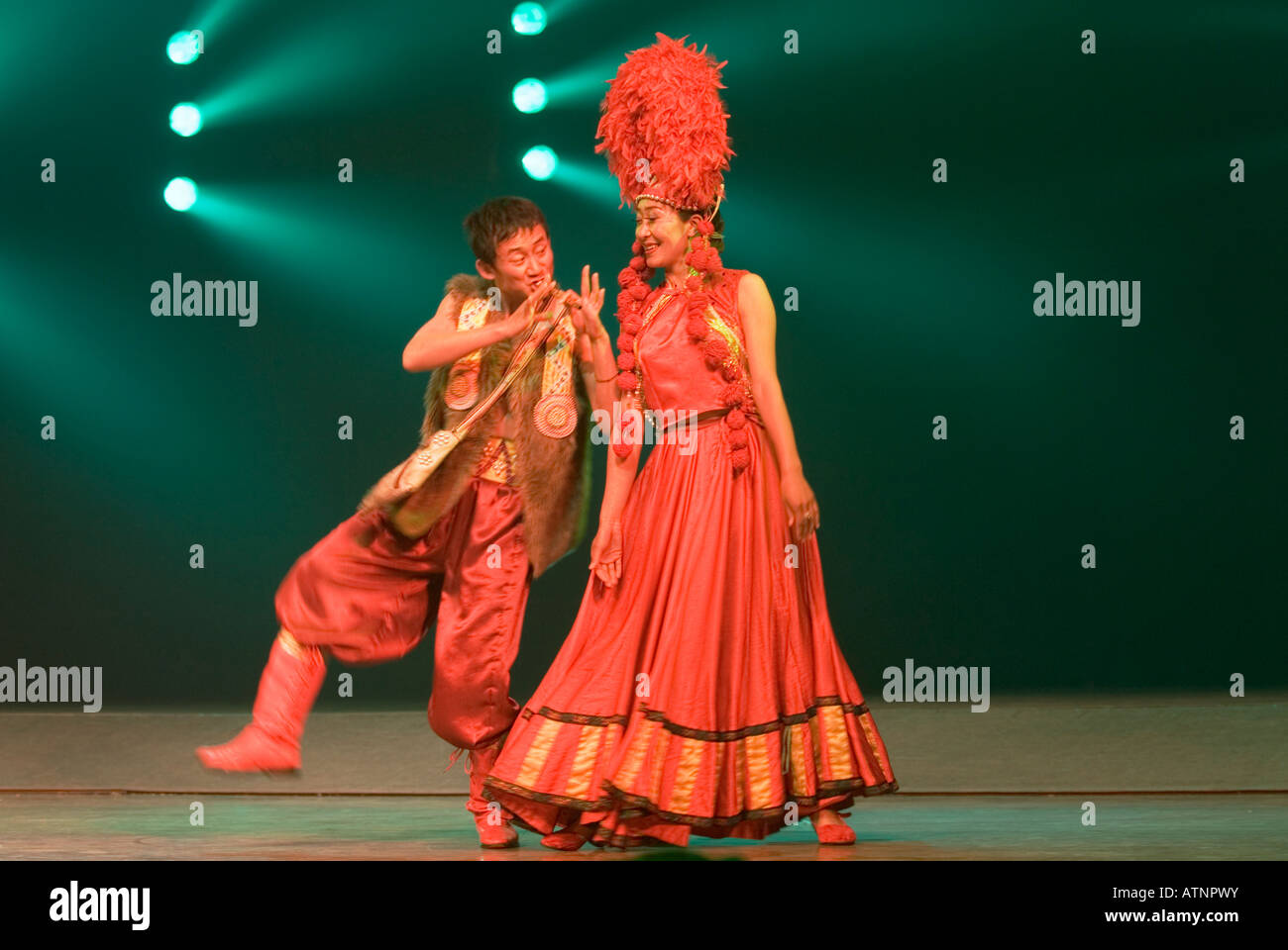 China, Dance Performance, Lijiang, Yunnan Province, Mountain Rivers ...