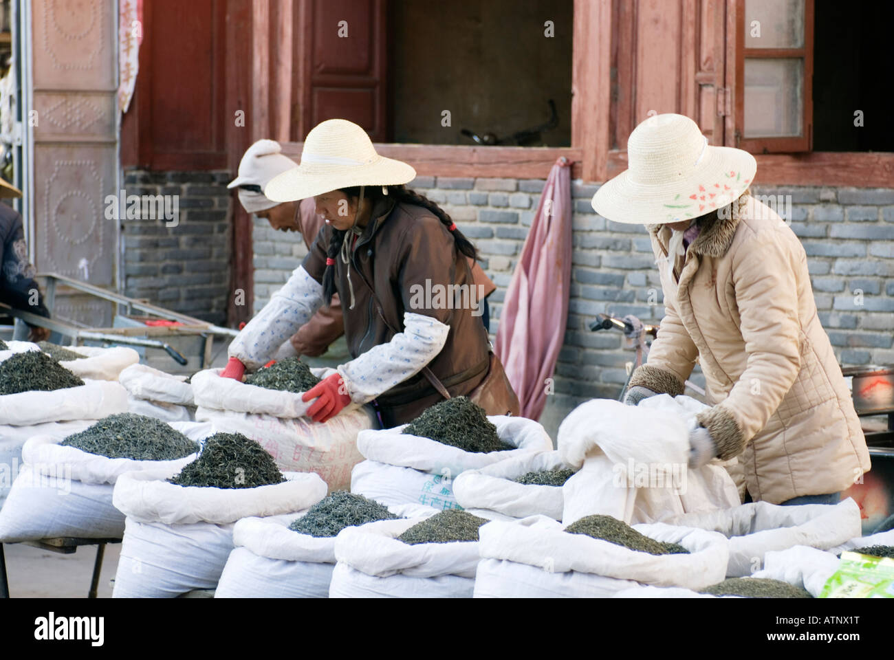 China, Women Selling Tea, Xizhou, Ancient Tea Route, Erhai Lake, near ...