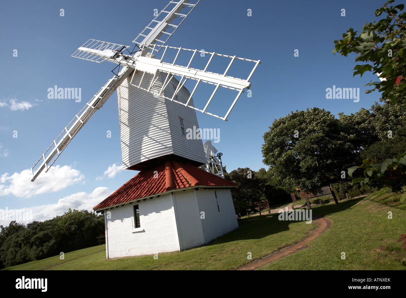 THORPENESS POST MILL SUFFOLK,ENGLAND,UK Stock Photo - Alamy