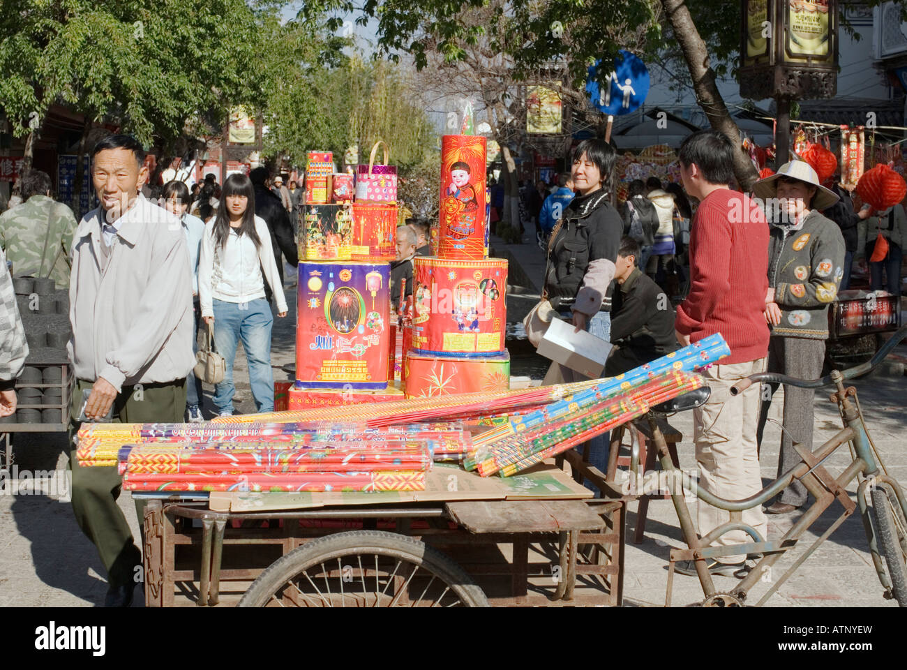 China, Fireworks For Sale For Chinese New Year, Dali Ancient City ...