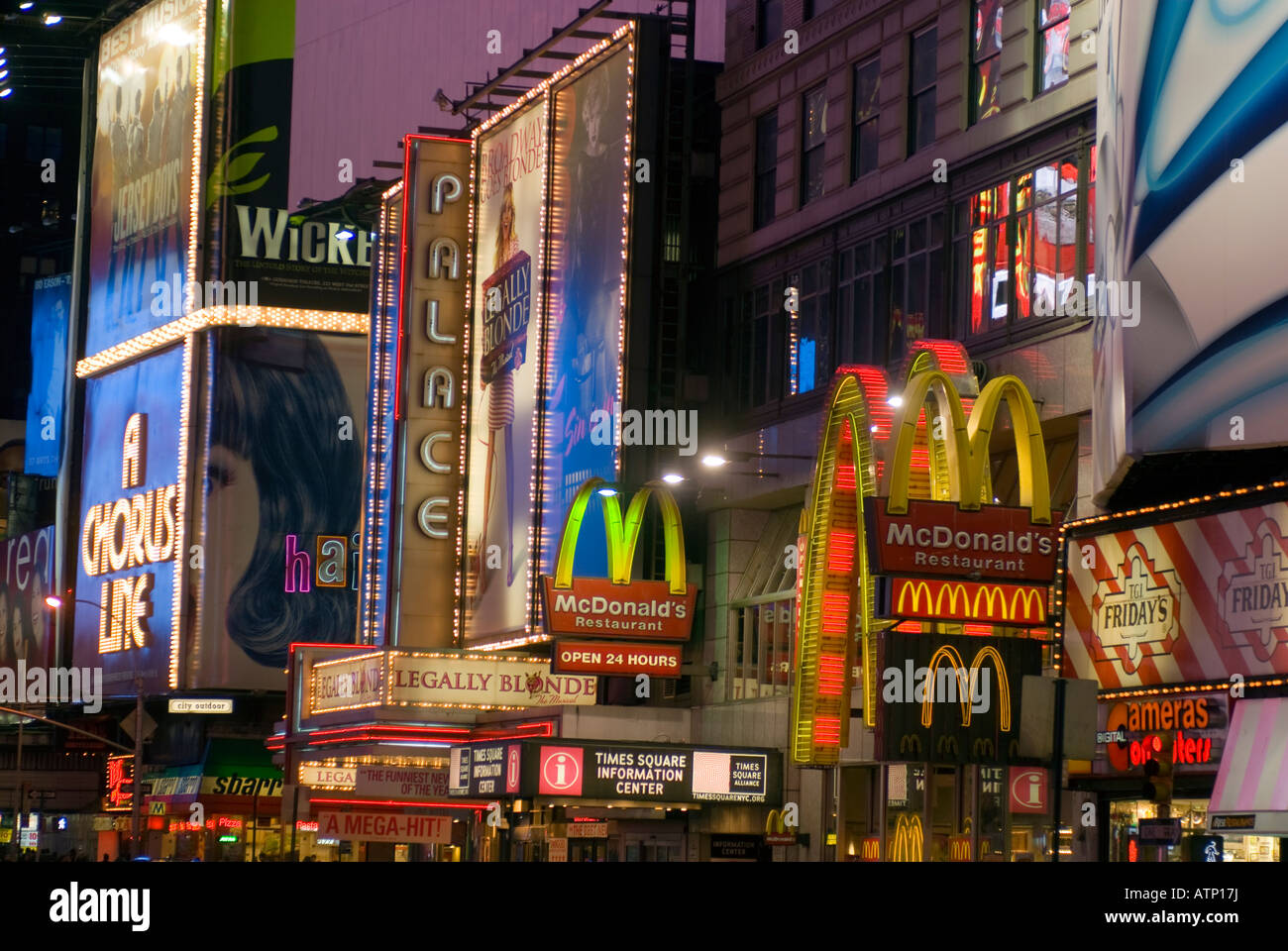 Billboards advertising Broadway shows in Times Square Stock Photo - Alamy