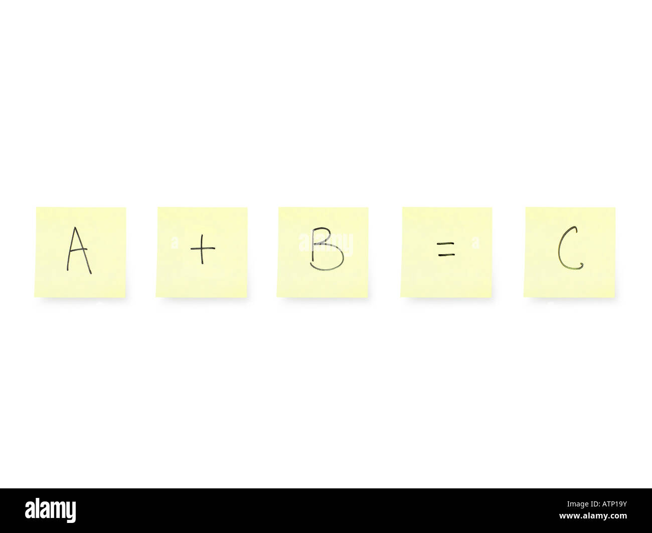 Post-it notes with equation Stock Photo - Alamy