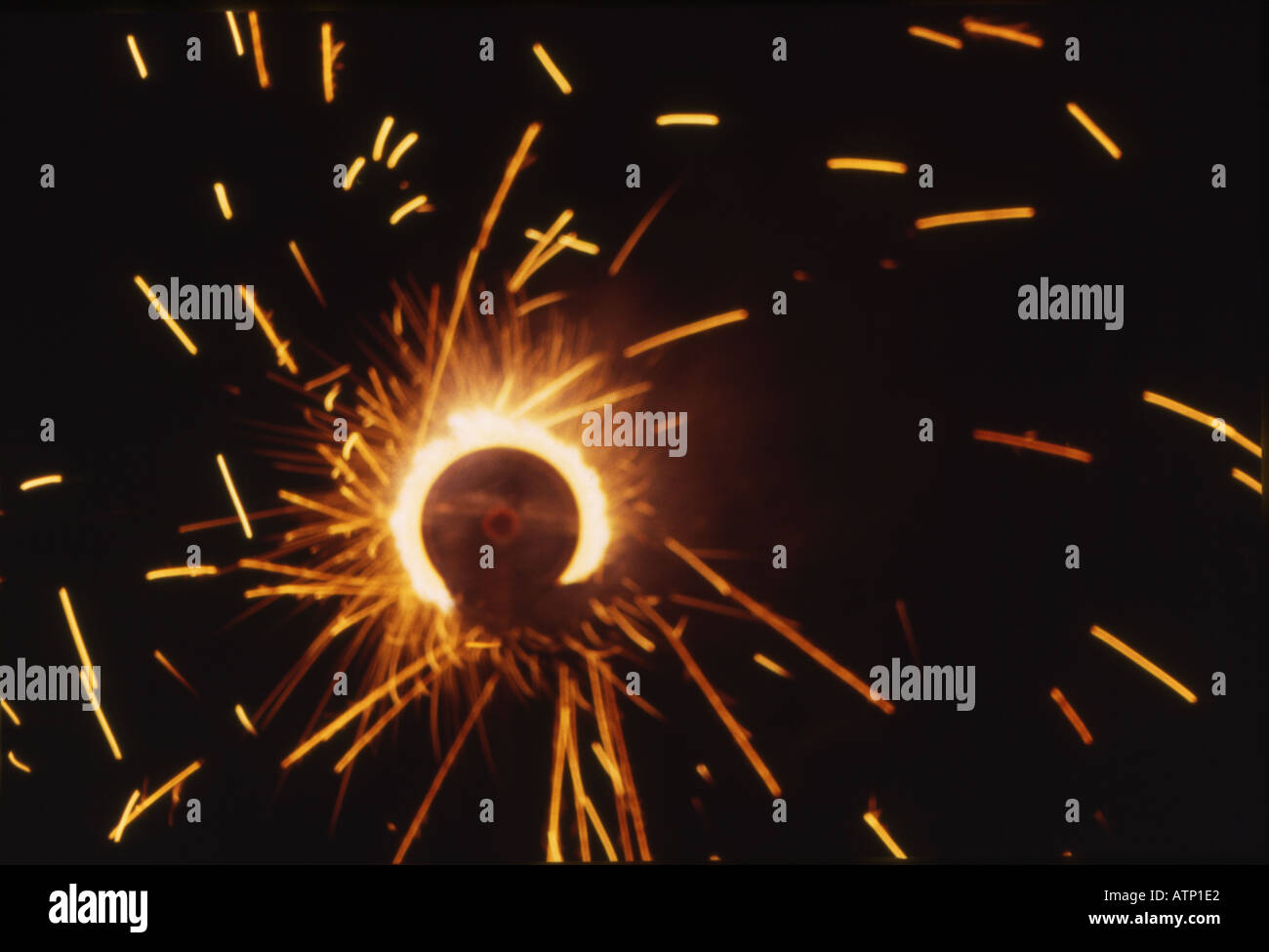 round shape firework fire patern Stock Photo - Alamy