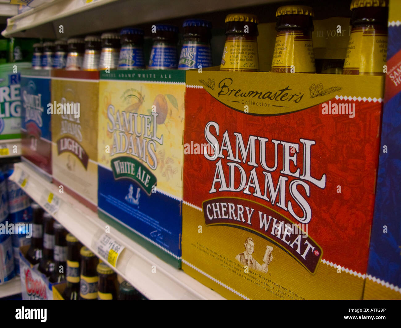 Samuel Adams beer by the Boston Beer Co on supermarket shelves Stock ...