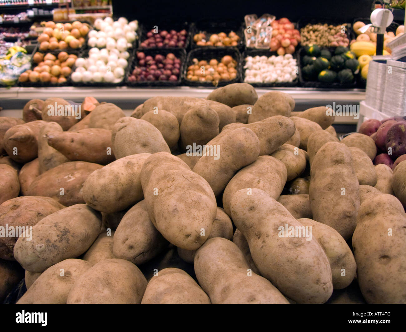 A supermarket display of U S grown potatoes Stock Photo - Alamy