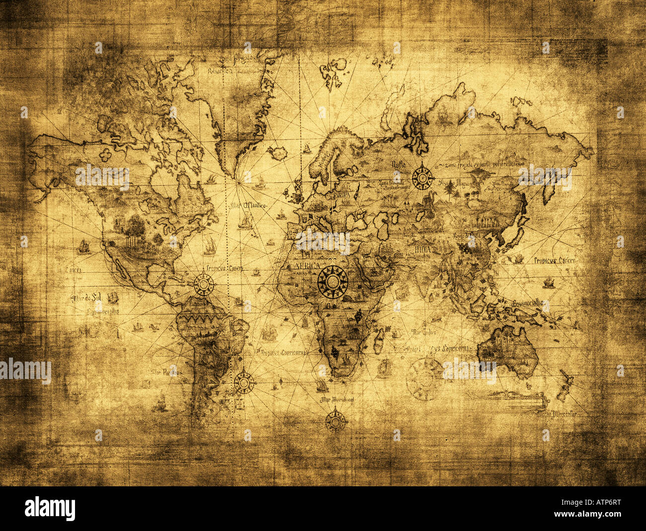 ancient map of the world Stock Photo - Alamy
