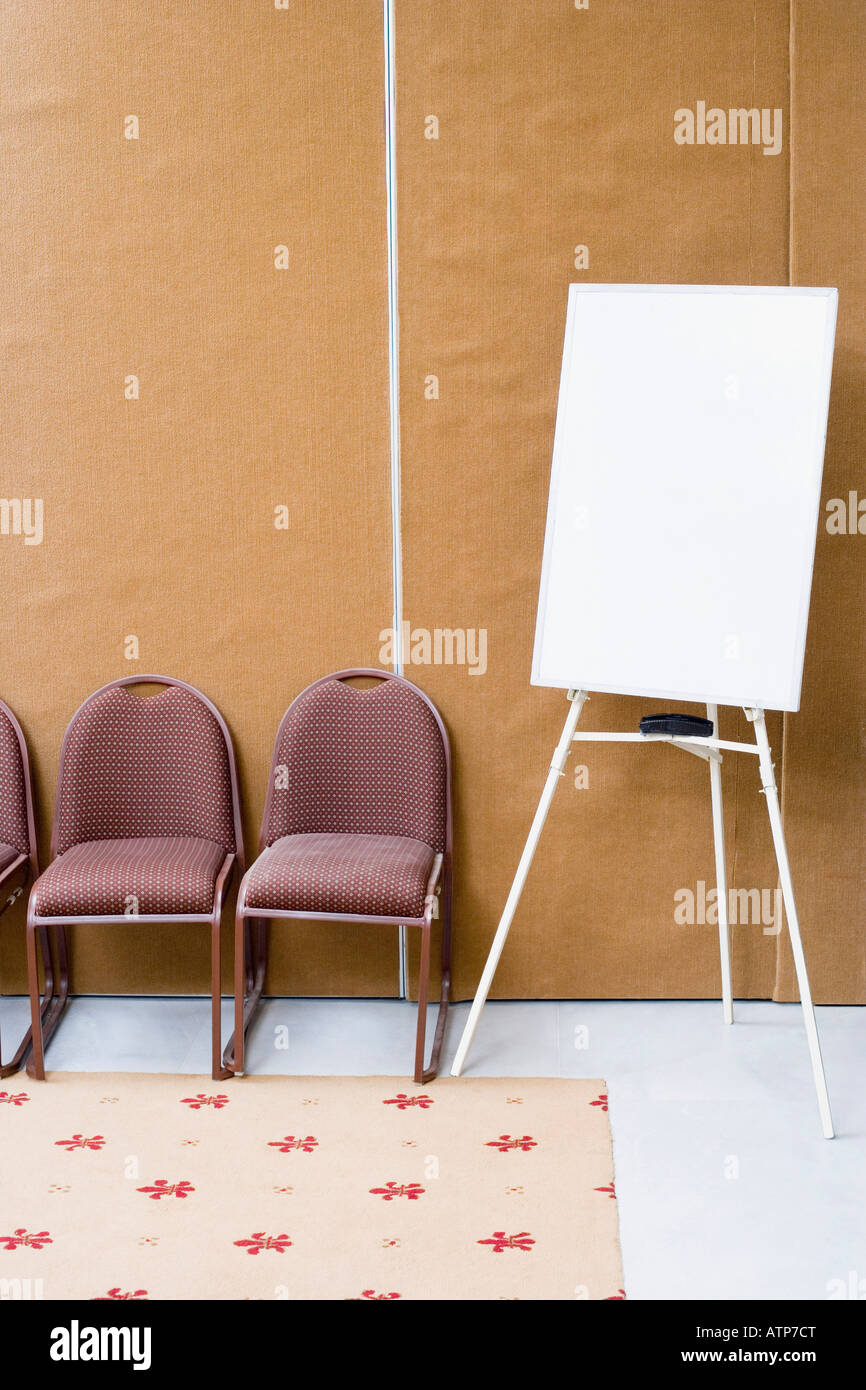 Whiteboard and chairs in a conference room Stock Photo - Alamy