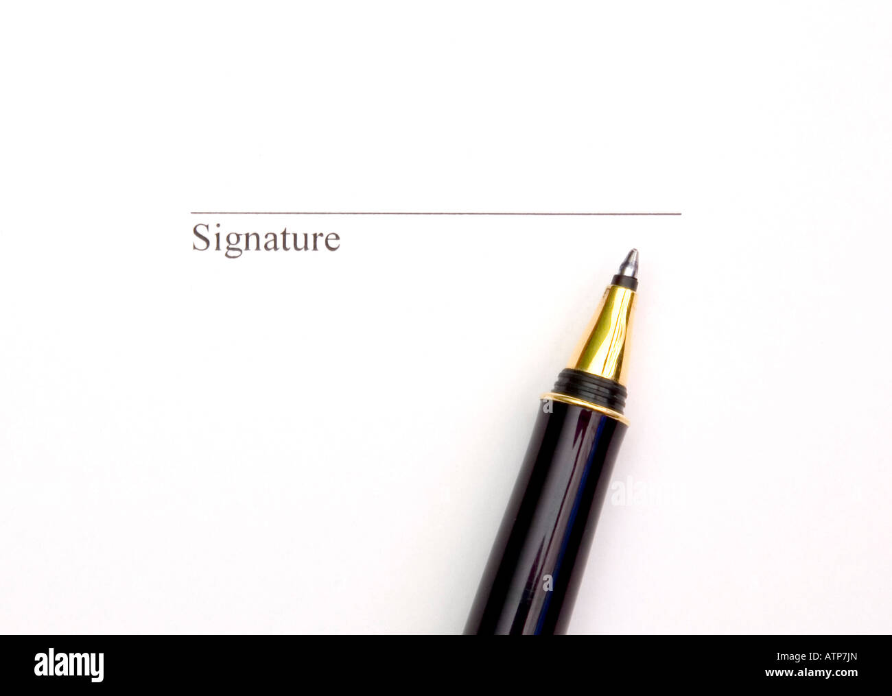 signature and pen Stock Photo - Alamy