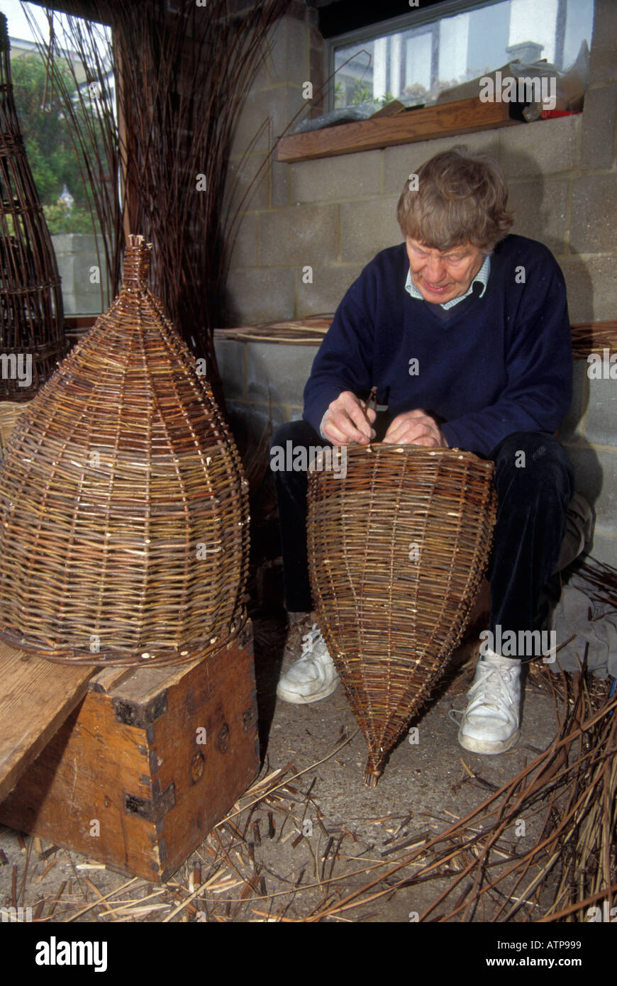 Mike Wilson making traditional Bee Skeps from Willow at Lancing West ...