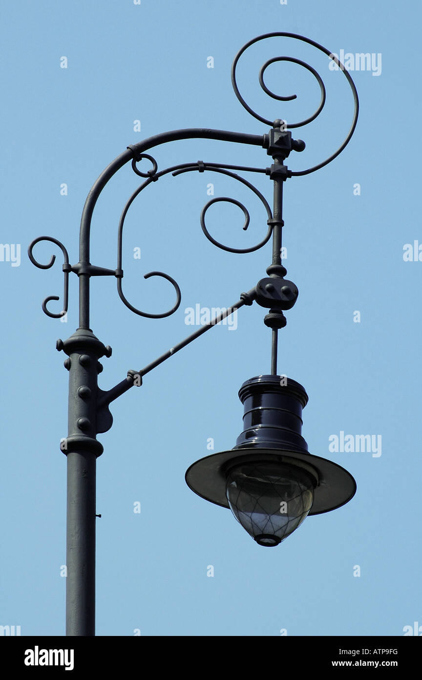 Old wrought iron lamp post Budapest Hungary Stock Photo - Alamy