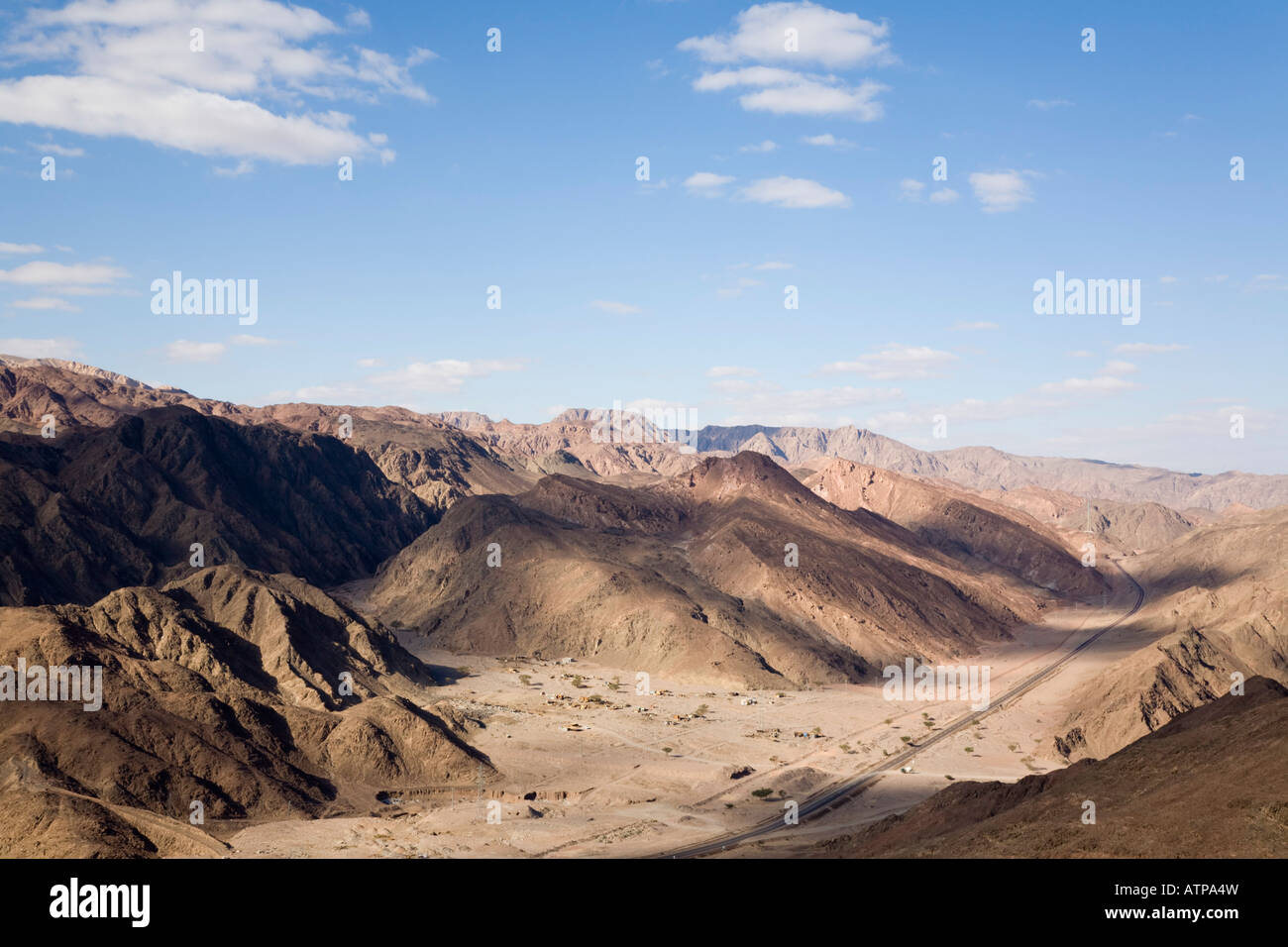Main road to Taba through barren Sinai desert mountains. Taba Sinai ...