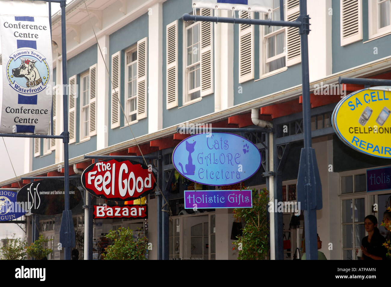 Shop signs in the main street of Simon s Town Western Cape Province ...