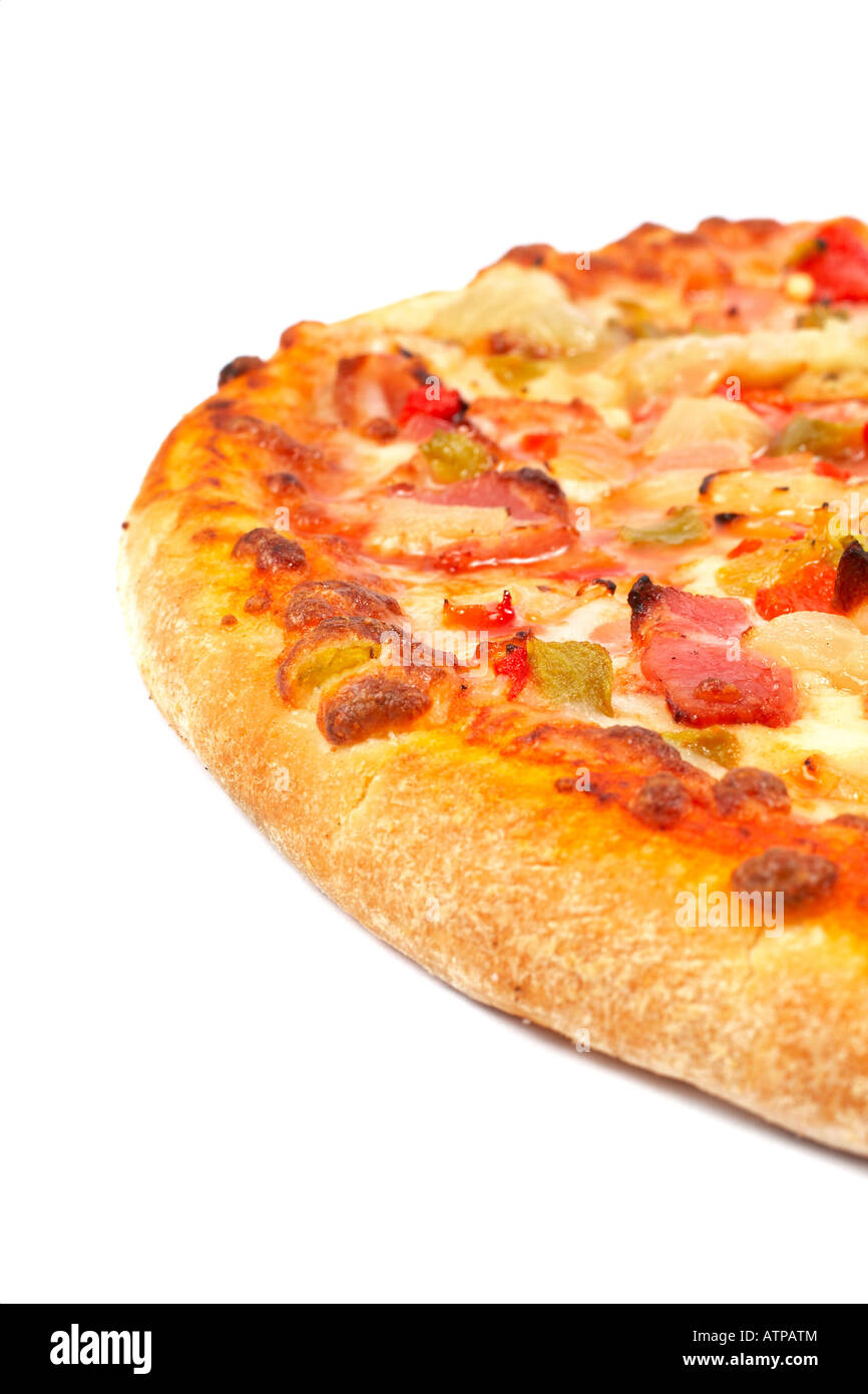 Tasty Italian pizza withs soft shadow on white background Shallow DOF ...