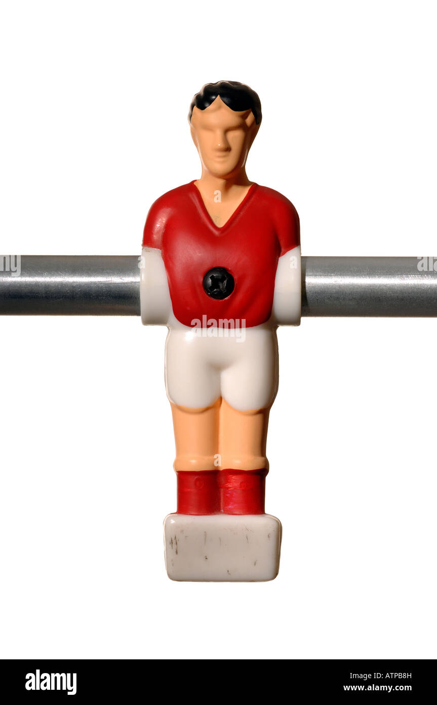 Red table football player Stock Photo - Alamy