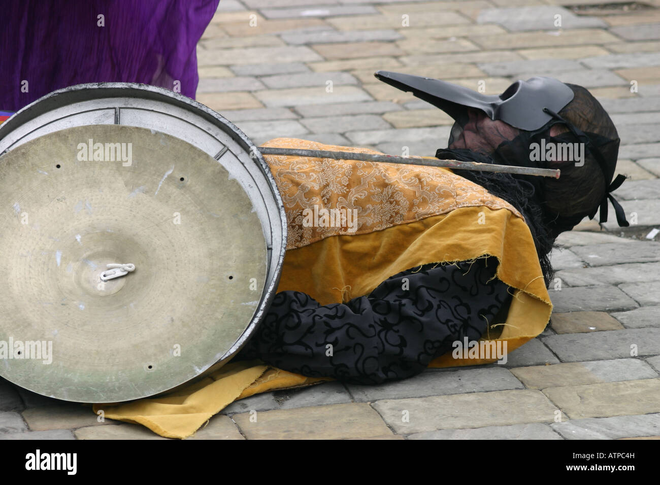sweeps festival devil soldier actor player laying Stock Photo - Alamy