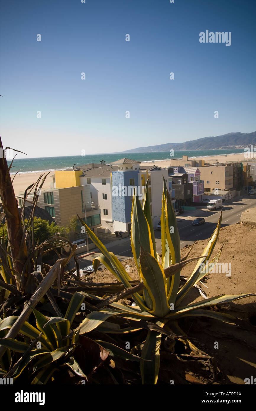 Looking down on the Pacific ocean from Santa Monica park Stock Photo ...