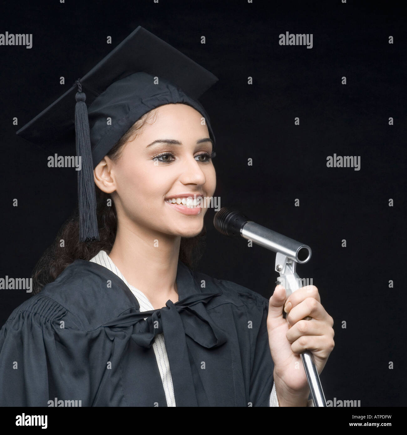 Female teenager speech microphone hi-res stock photography and images ...