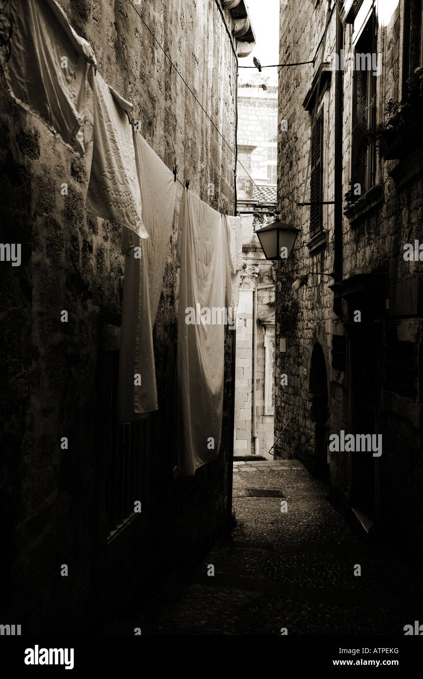 Narrow alleyway washing hanging hi-res stock photography and images - Alamy