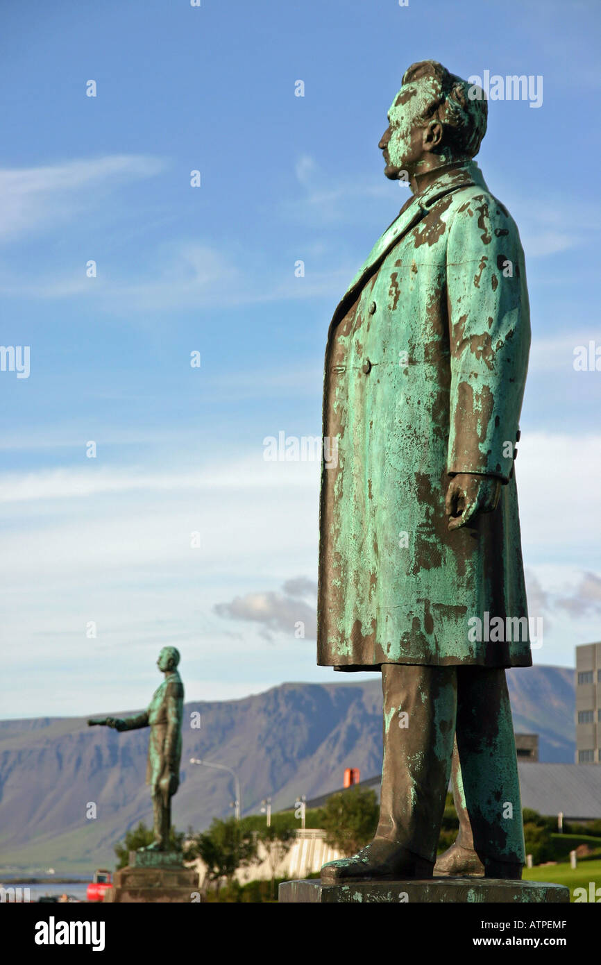 Statues Reykjavik Iceland Stock Photo - Alamy