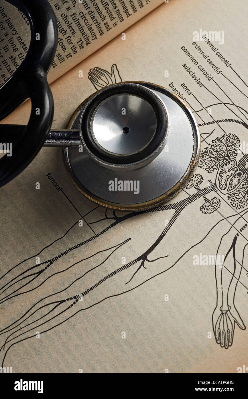 stethoscope on a medical book Stock Photo - Alamy