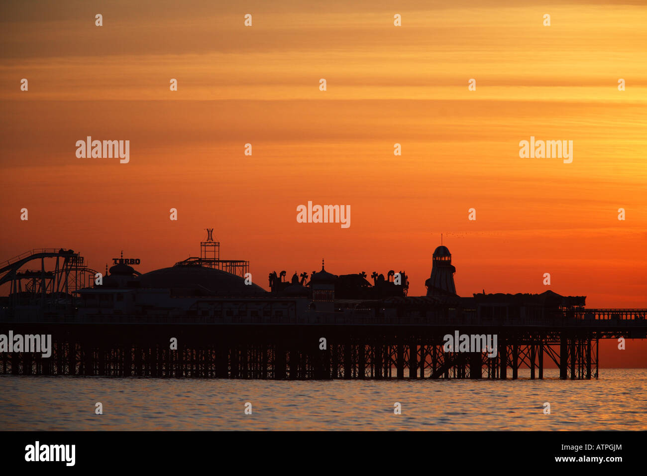 Brighton Pier at sunset East Sussex United Kingdom Stock Photo - Alamy