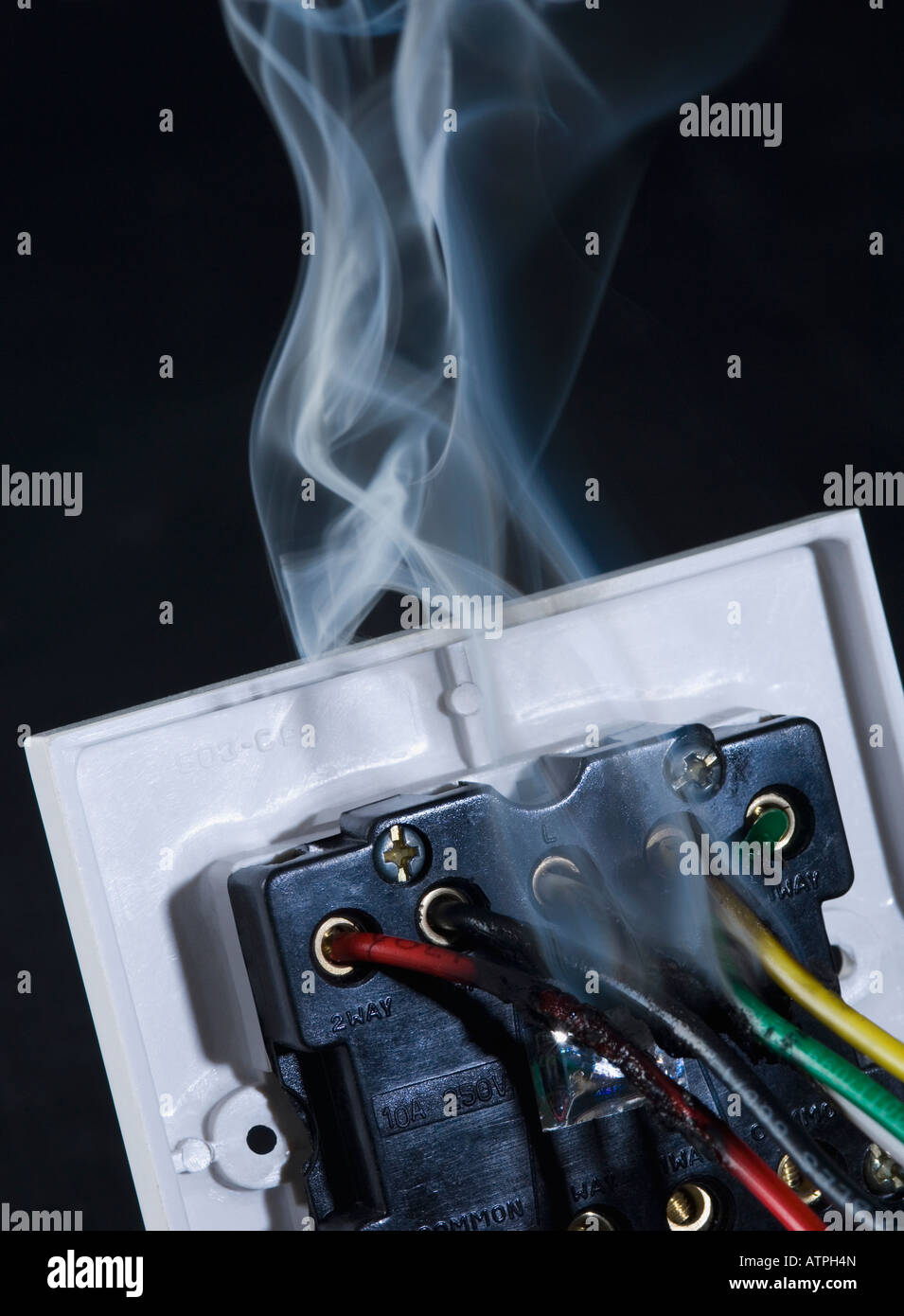 Smoke coming out from a switchboard Stock Photo - Alamy