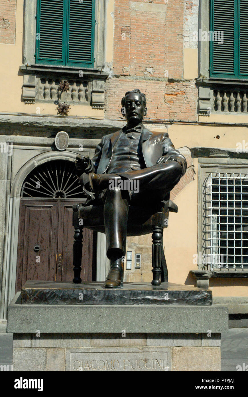 The Statue of Giacomo Puccini, son of Lucca in Italy Stock Photo - Alamy