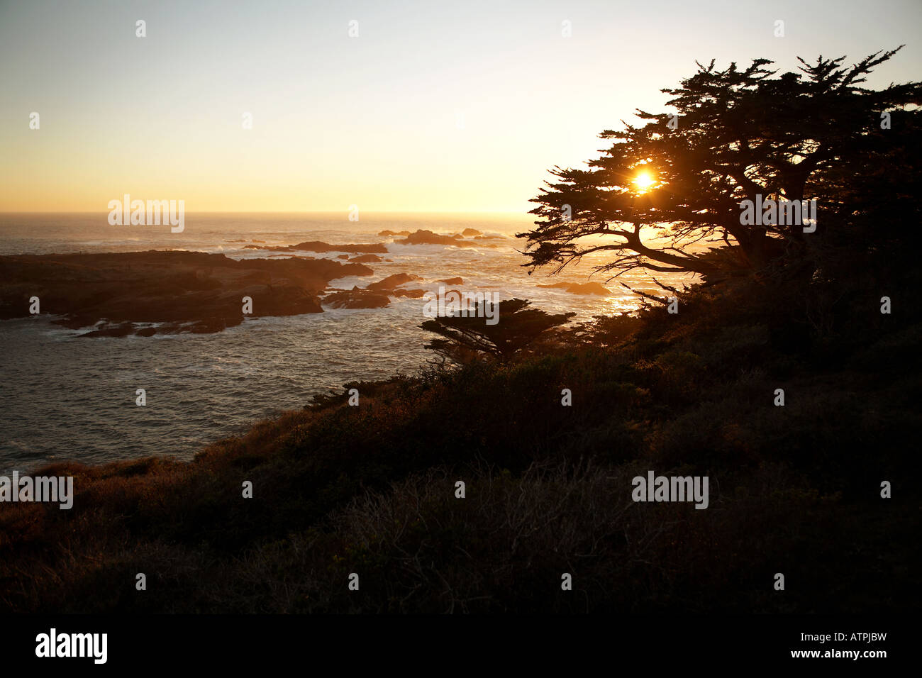 Sunset at California's Point Lobos State Reserve Along the Pacific ...