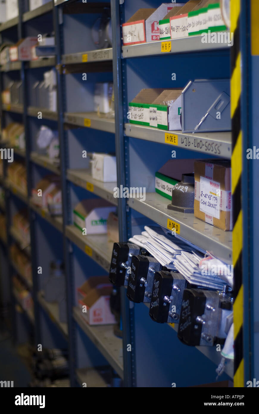 Shelving of an Engineering Stores Stock Photo - Alamy