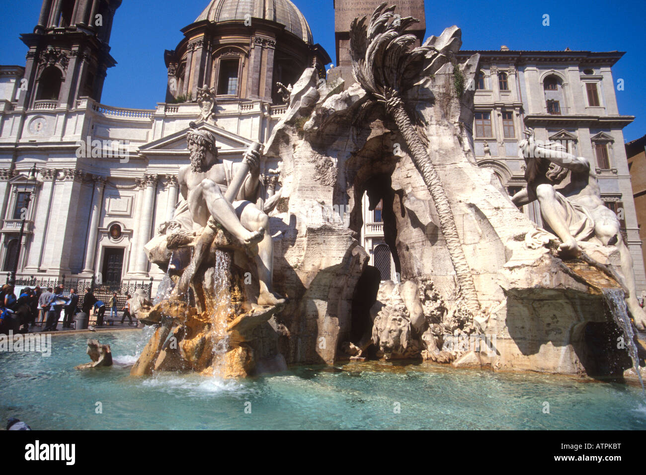 rome navona square bernini fountain Stock Photo - Alamy