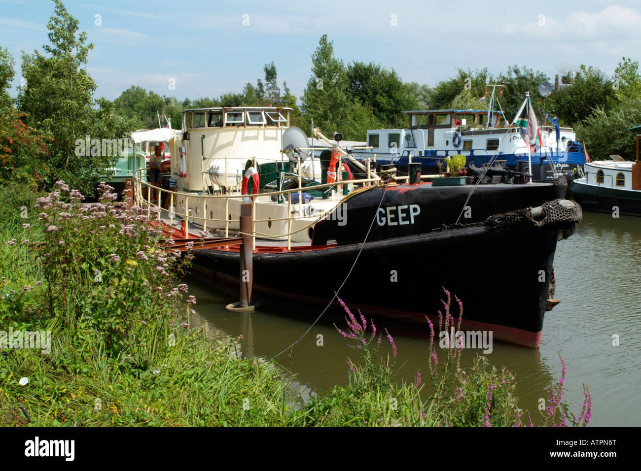 The Geep a former Dutch pilot boat on River Soane France Stock Photo ...