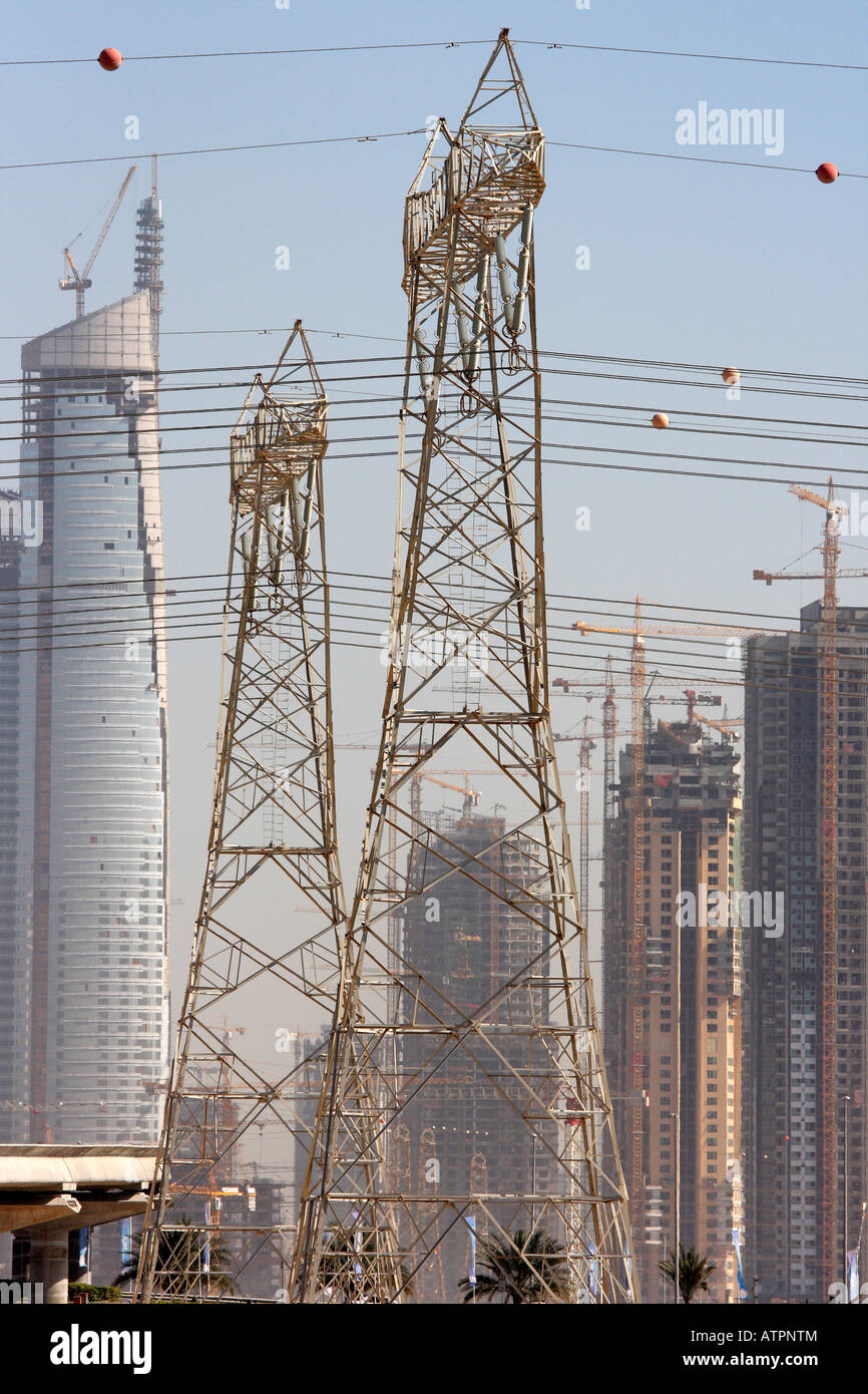 Staggering construction in Dubai 9- flyover building Stock Photo - Alamy