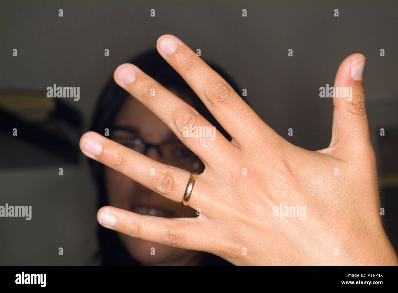 woman showing off wedding ring Stock Photo - Alamy