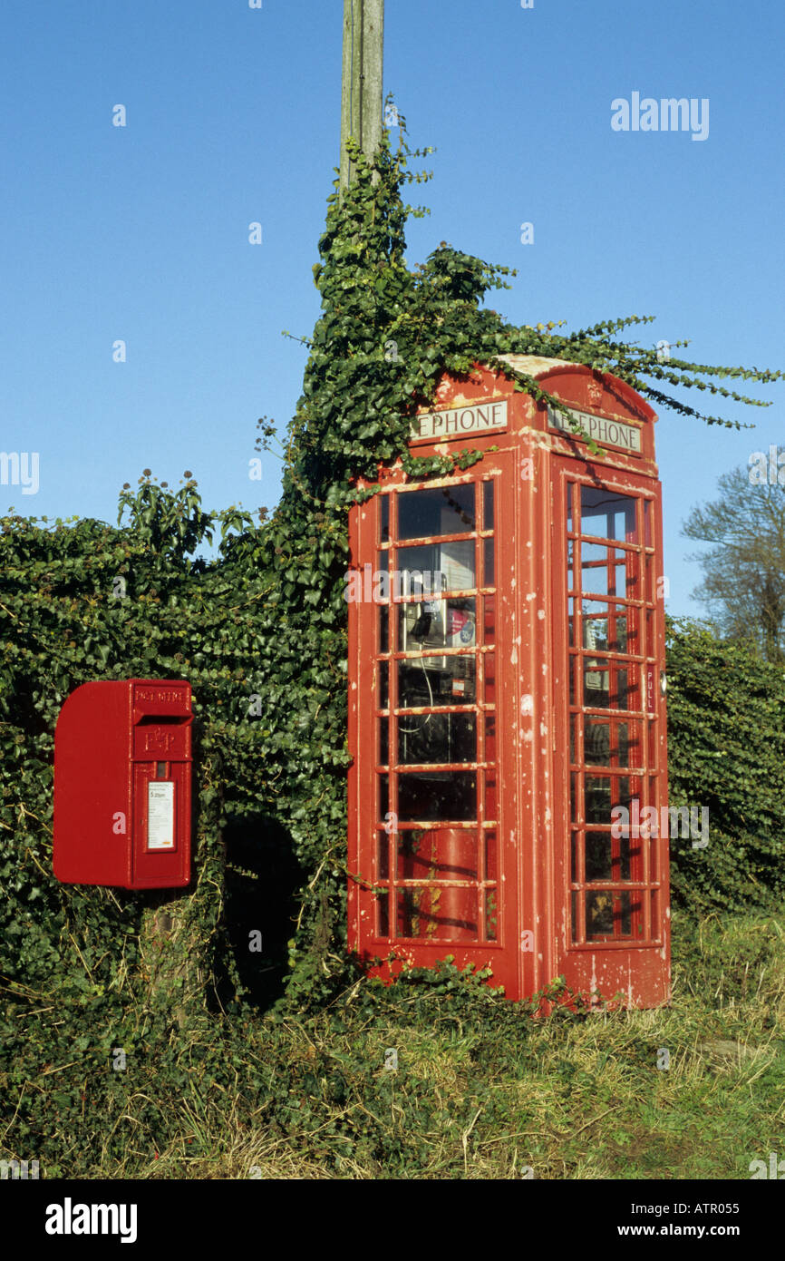 Red telephone box post box Stock Photo - Alamy