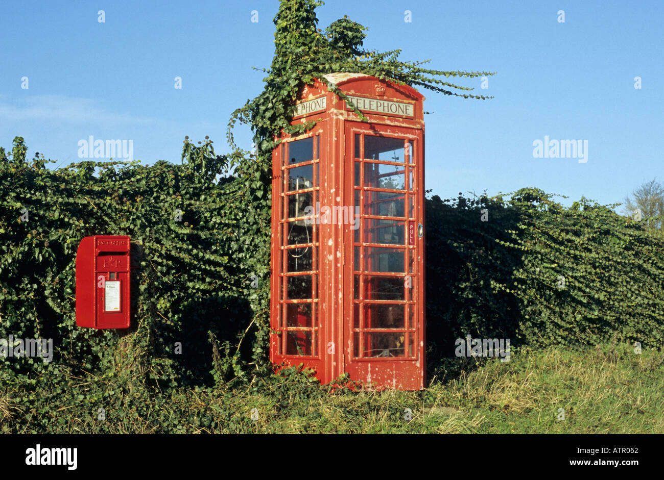 Red telephone box post box Stock Photo - Alamy