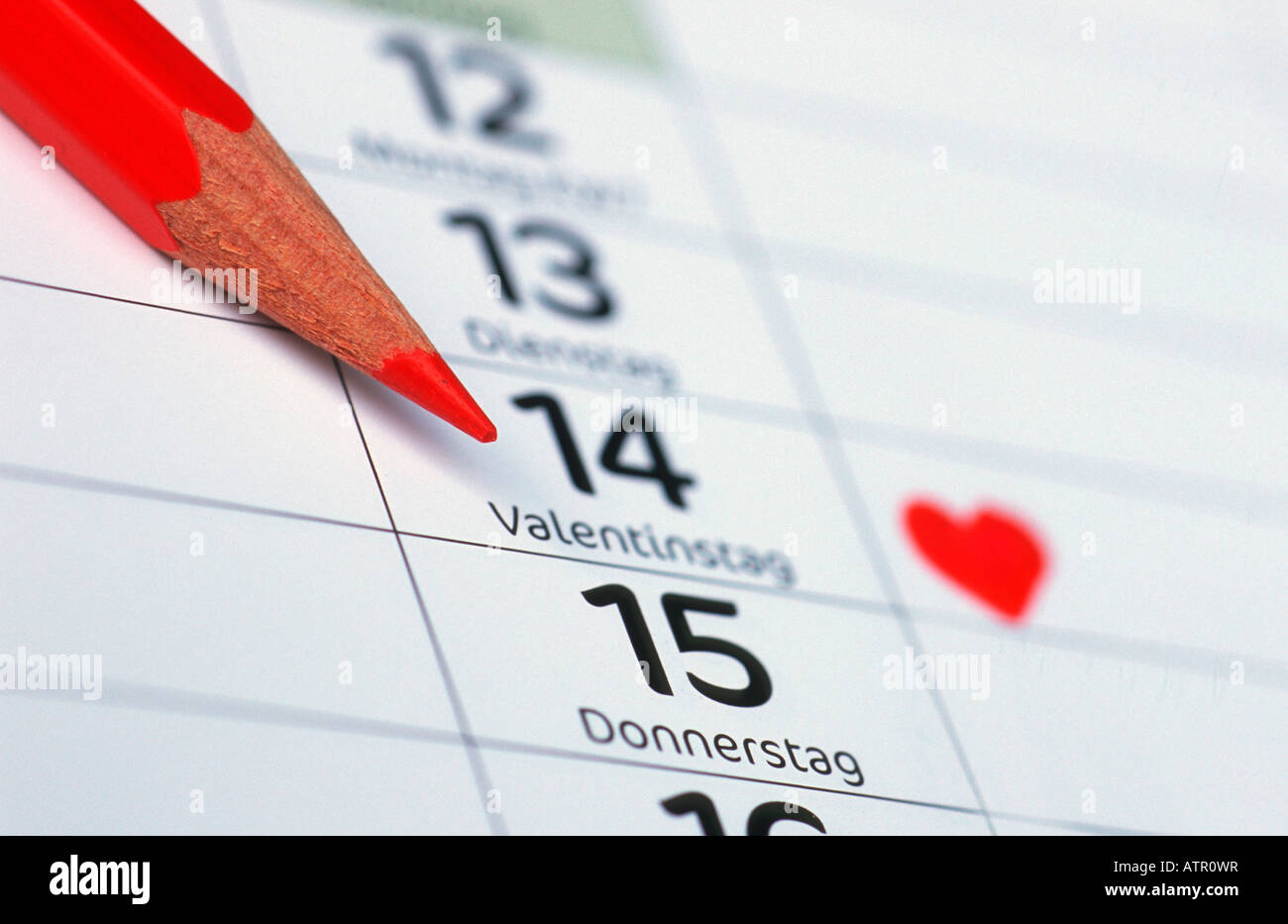 Crayon and Calender Stock Photo - Alamy