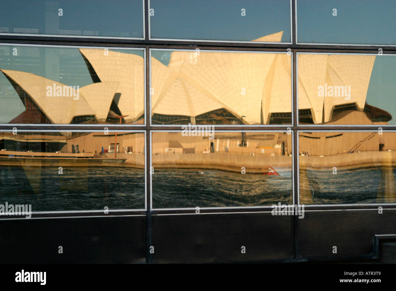 The Sydney Opera House in the reflection of a window. Sydney, Australia ...