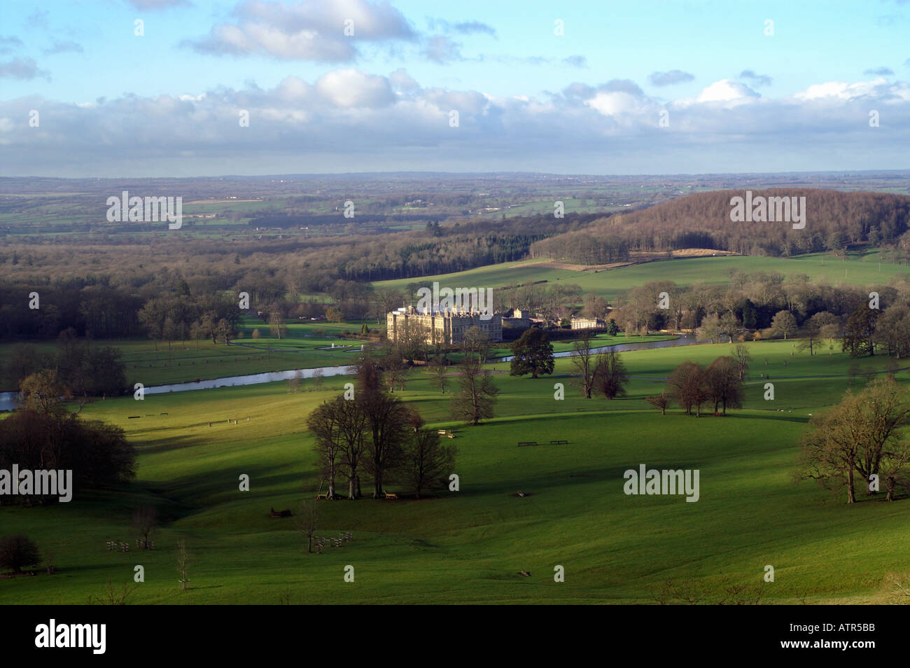 Longleat House and estate viewed from Heavens Gate Wiltshire England UK ...