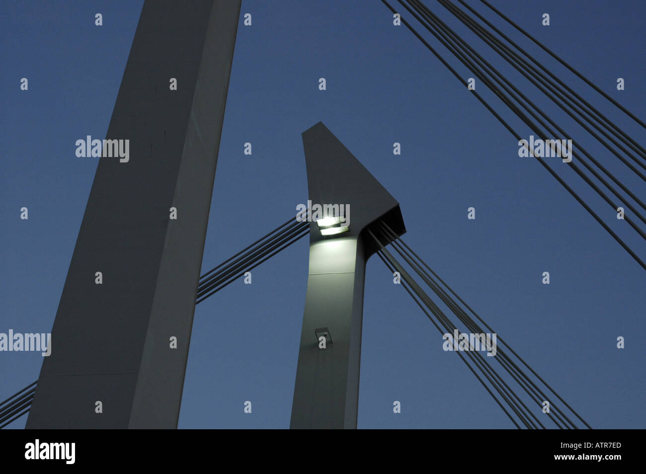 Vienna, hydroelectric power plant Freudenau, cable bridge Stock Photo ...