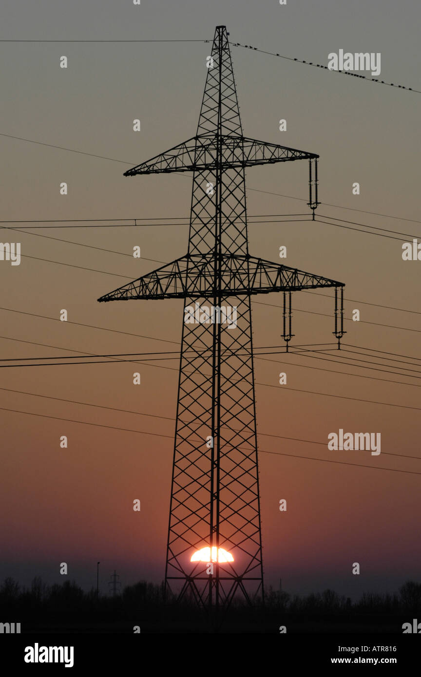 high tension poles Stock Photo - Alamy