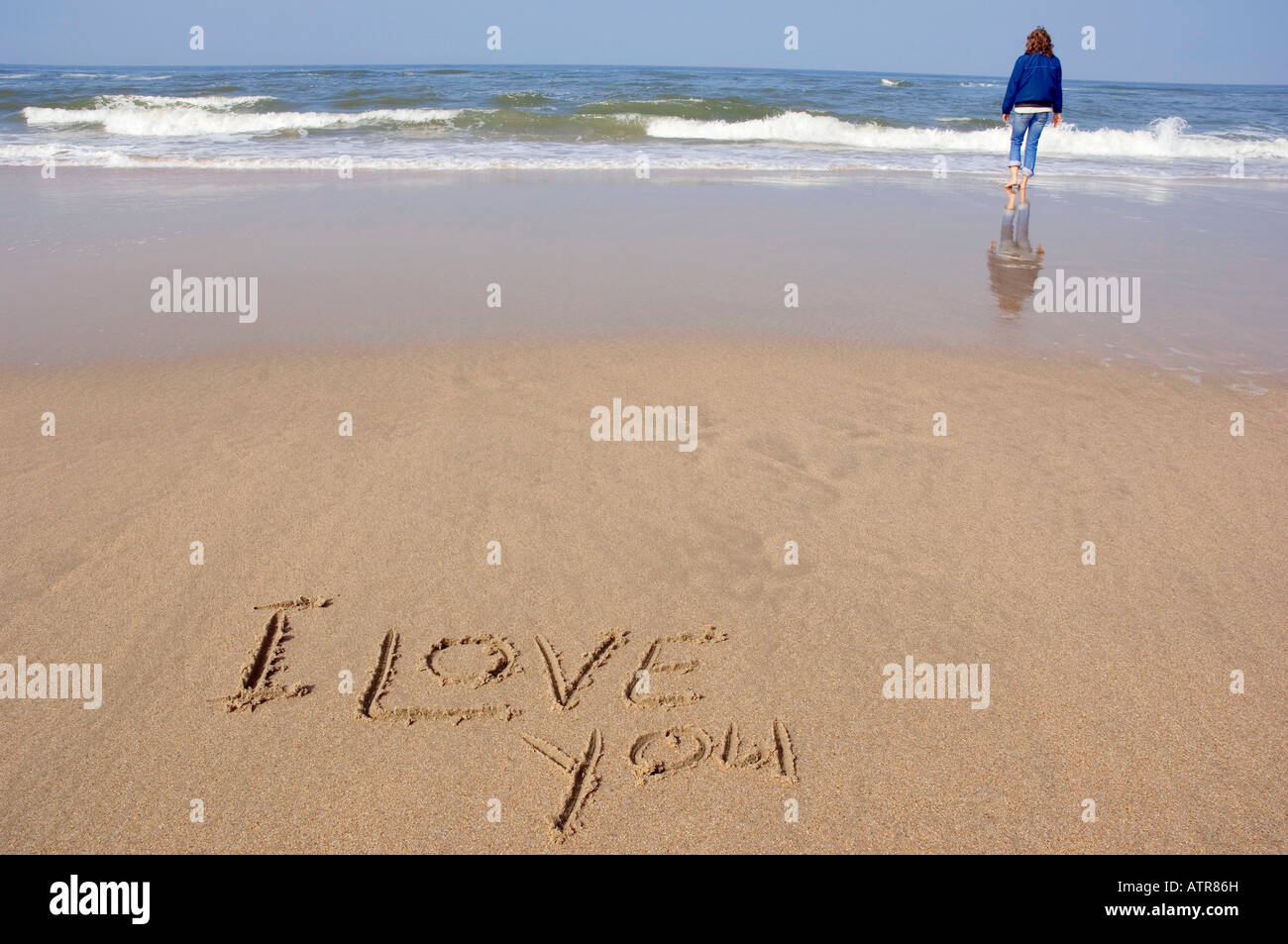 Writing in sand Stock Photo - Alamy