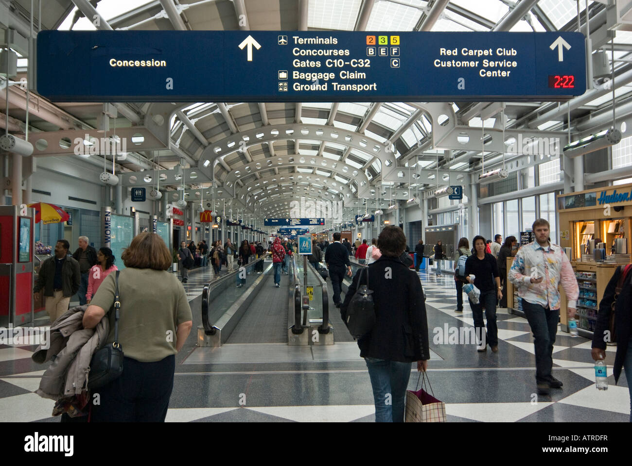 passengers, Terminal C, O'Hare Airport Chicago, Illinois, USA Stock ...