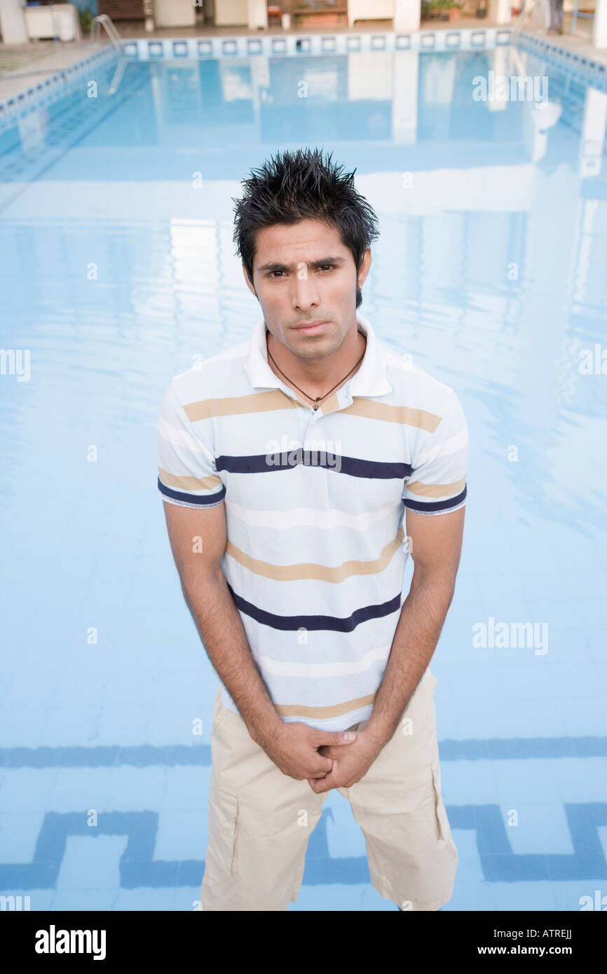 Indian man in swimming pool hi-res stock photography and images - Alamy