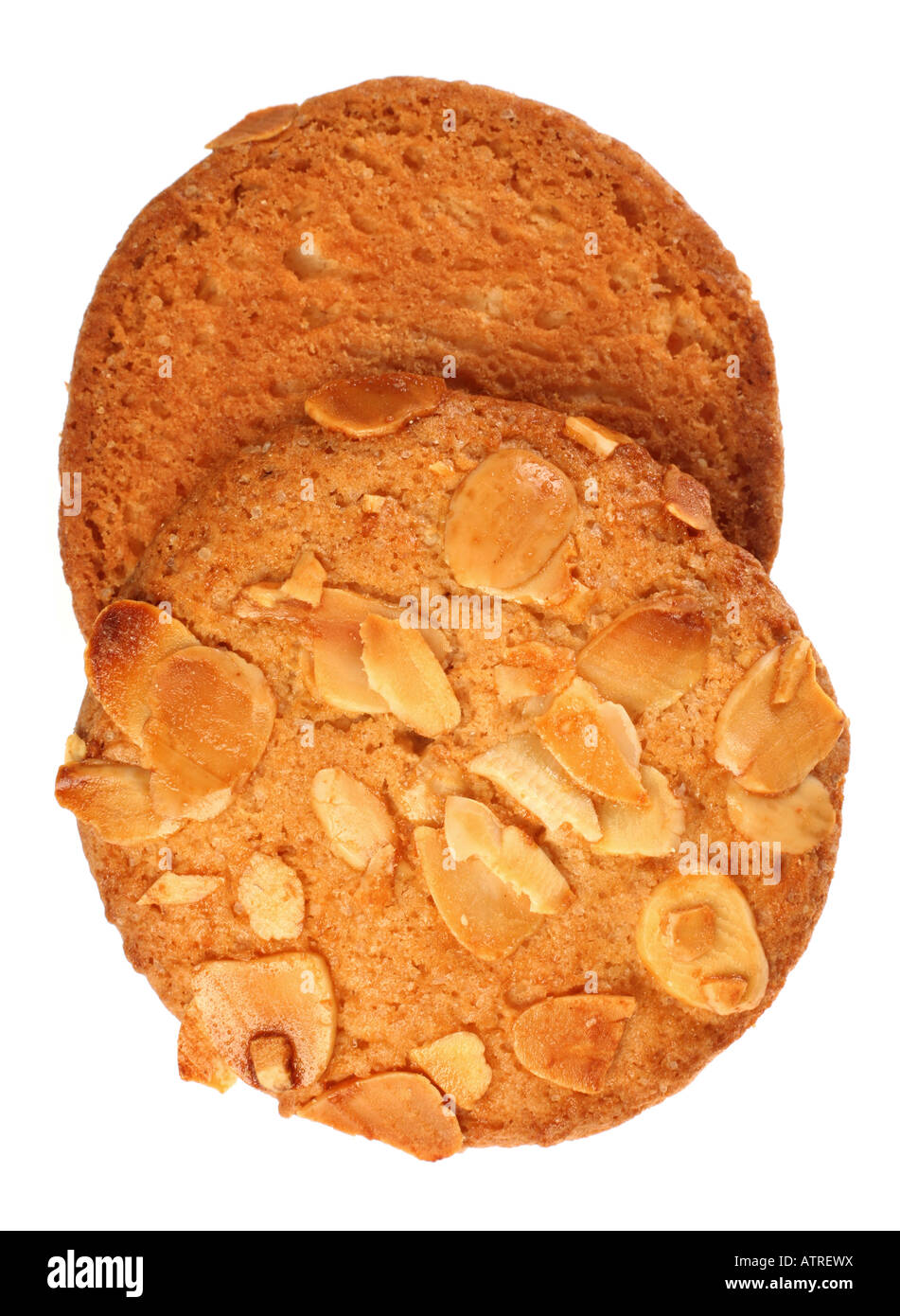 Round cookie with almond isolated on white background Stock Photo - Alamy