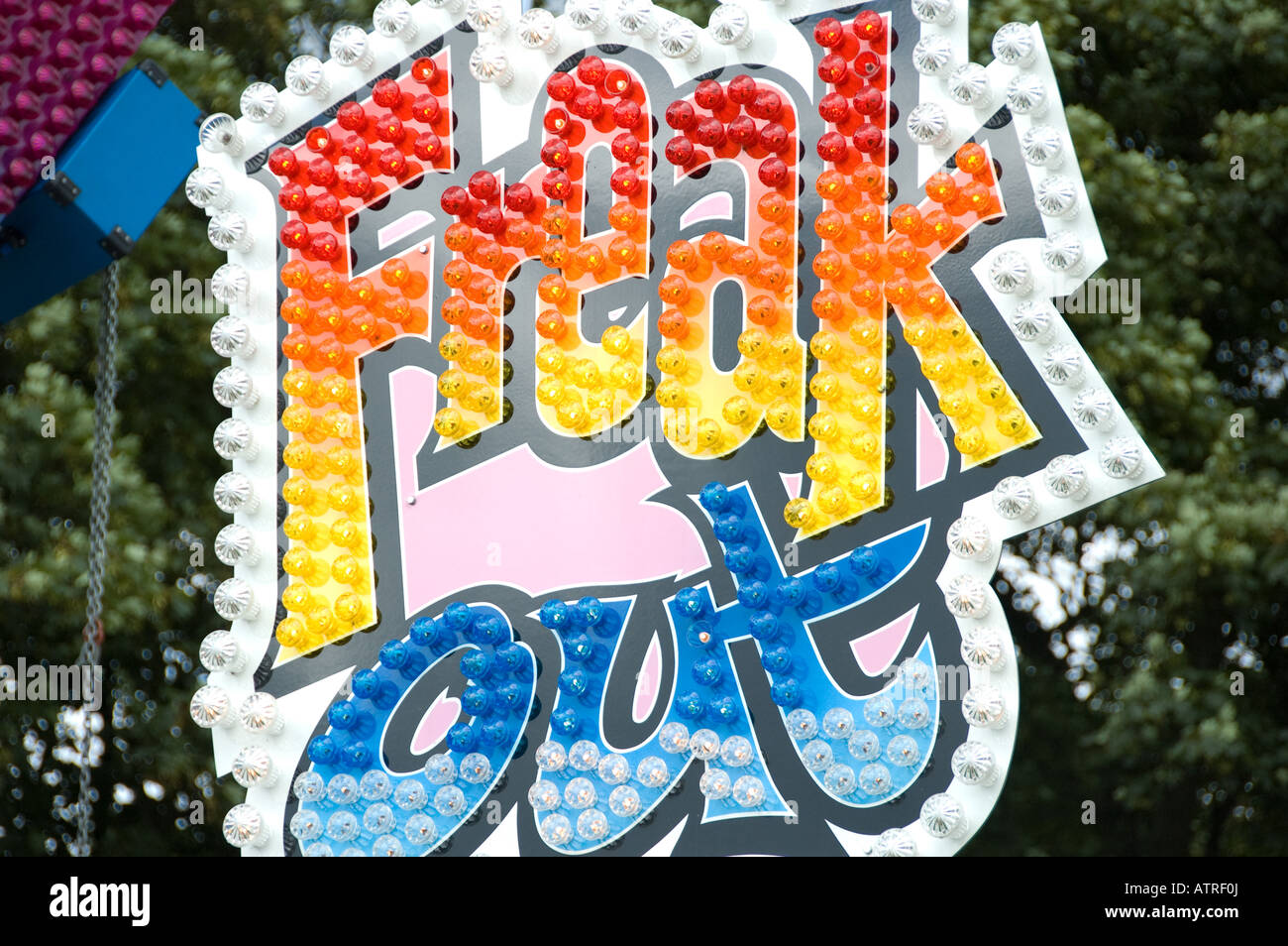 Fairground ride sign Stock Photo - Alamy