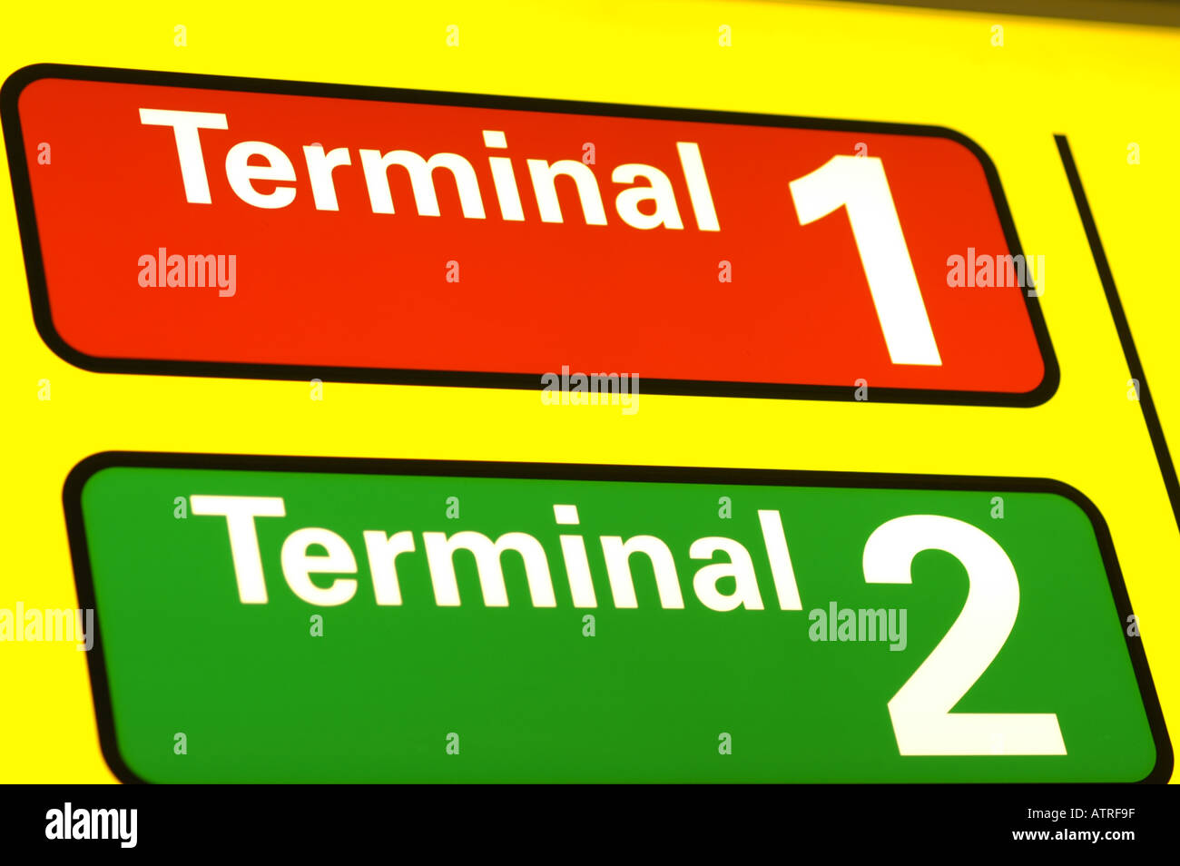 International Airport Vienna at Wien Schwechat sign Terminal 1 2 Stock ...