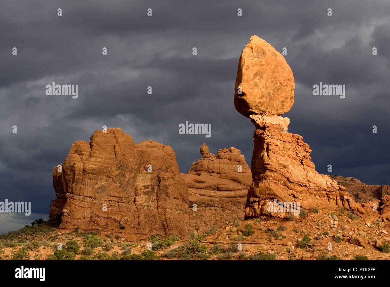 Entrada Sandstone / Balanced Rock Stock Photo - Alamy