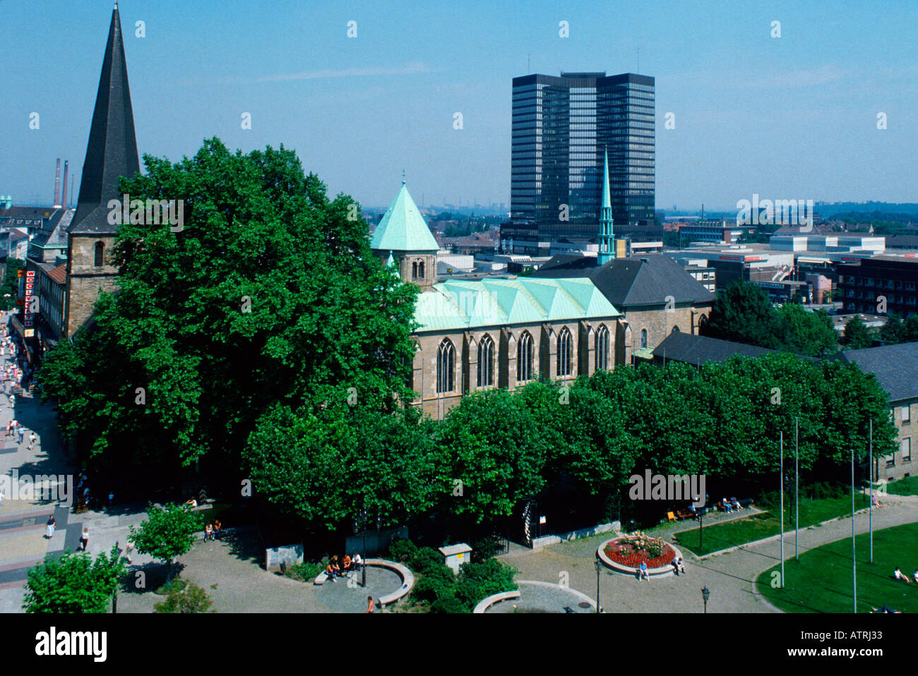 Cathedral and Town hall / Essen Stock Photo - Alamy